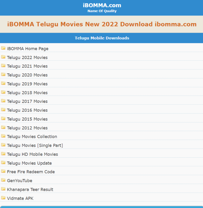 iBomma Telugu Movies Tollywood Movies 300MB 480p
